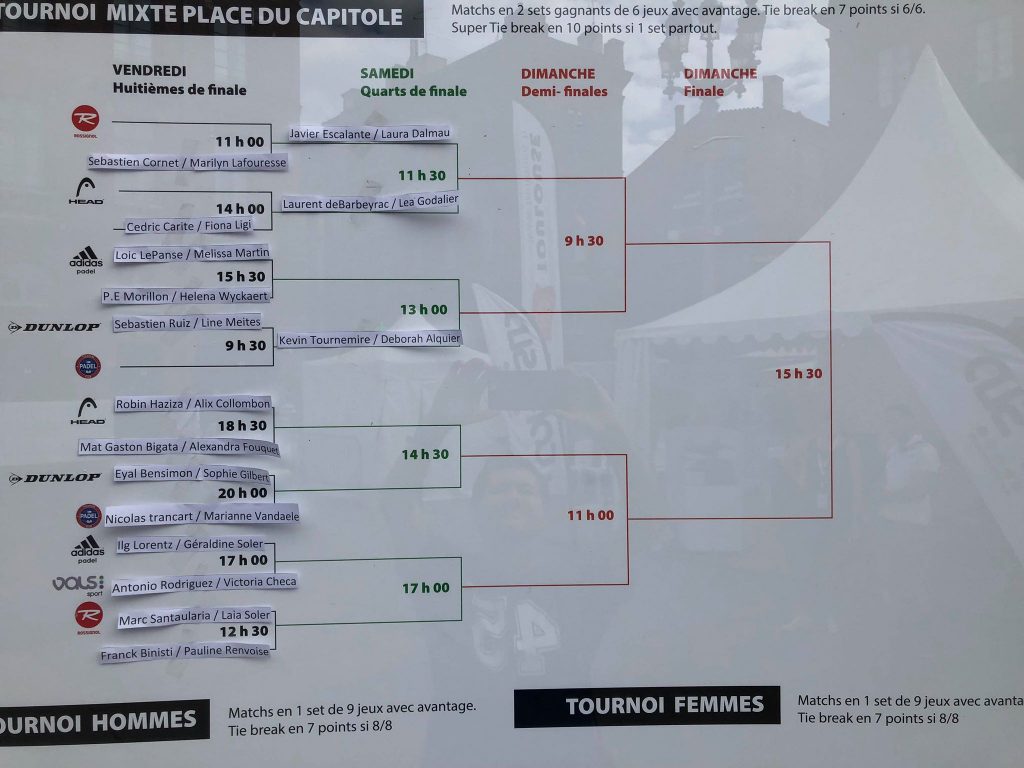 Tableau Open de France de padel Messieurs et dames | Padel Magazine