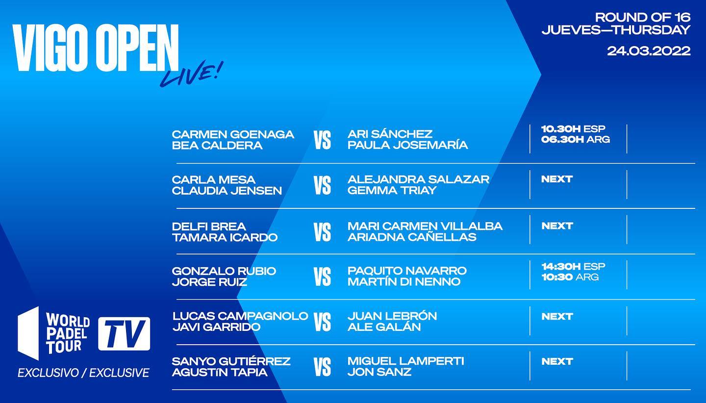 WPT Vigo Open : les huitièmes de finale en direct | PadelMag