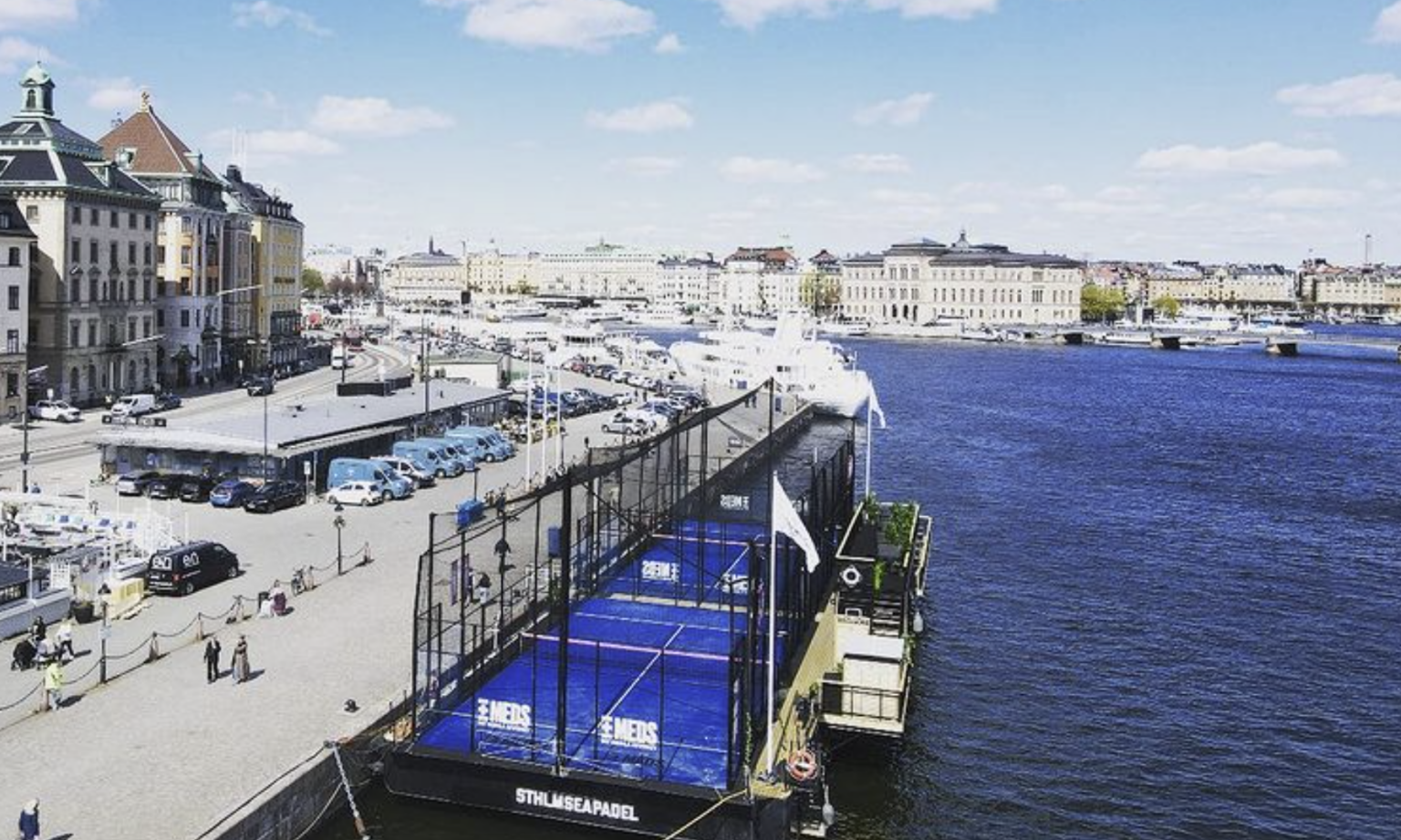 Two padel courts on a barge in Sweden! | Padel Mag