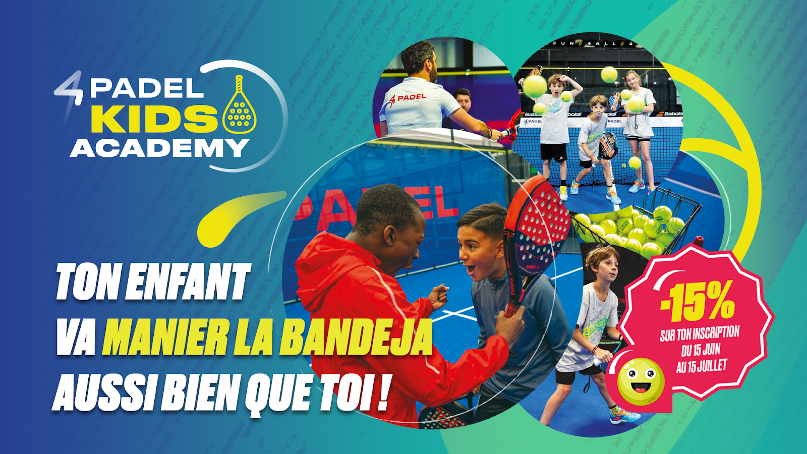 Lancement des inscriptions pour la Kids Academy au 4Padel