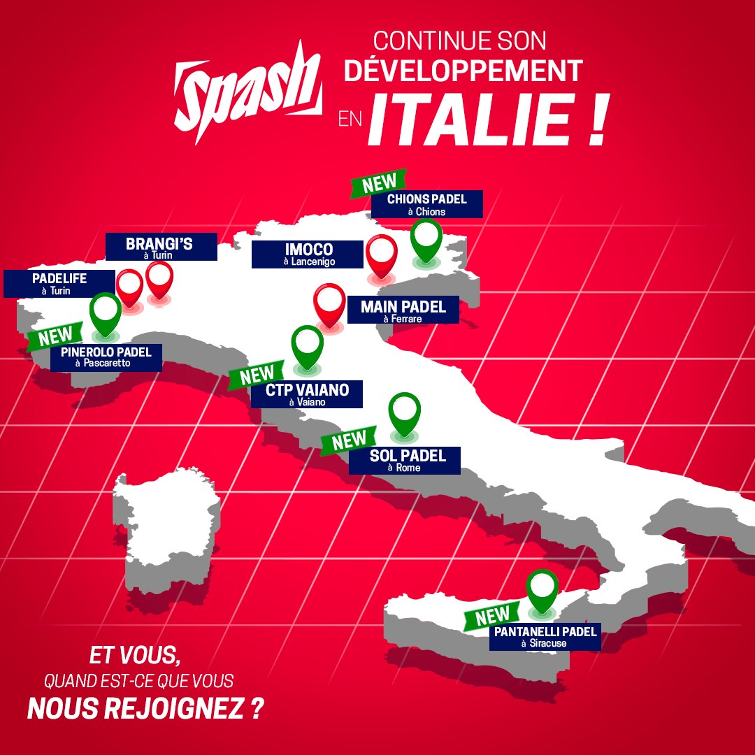 Soon 10 clubs equipped with Spash technologies in Italy! | Padel Magazine
