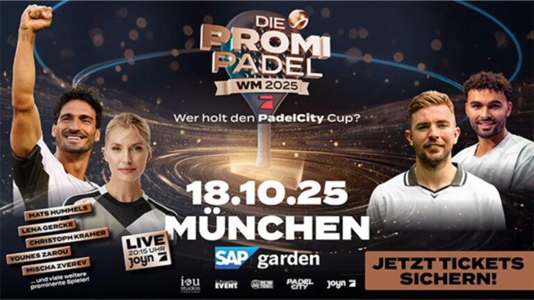 100% Padel lädt sich mit dem „Promi“ ins Herz der deutschen Show ein Padel WM“ in München ...