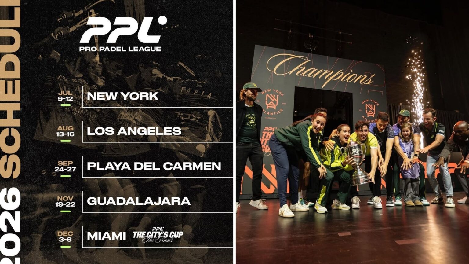 Cinq étapes pour la Pro Padel League en 2026 avec des finals à Miami ...